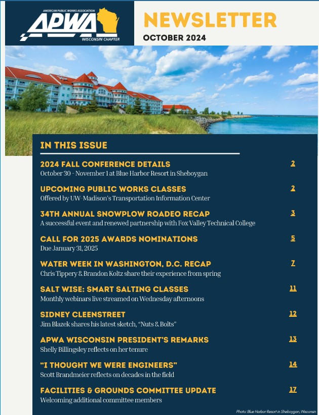 Wisconsin Chapter – Fall Newsletter – APWA Wisconsin Chapter